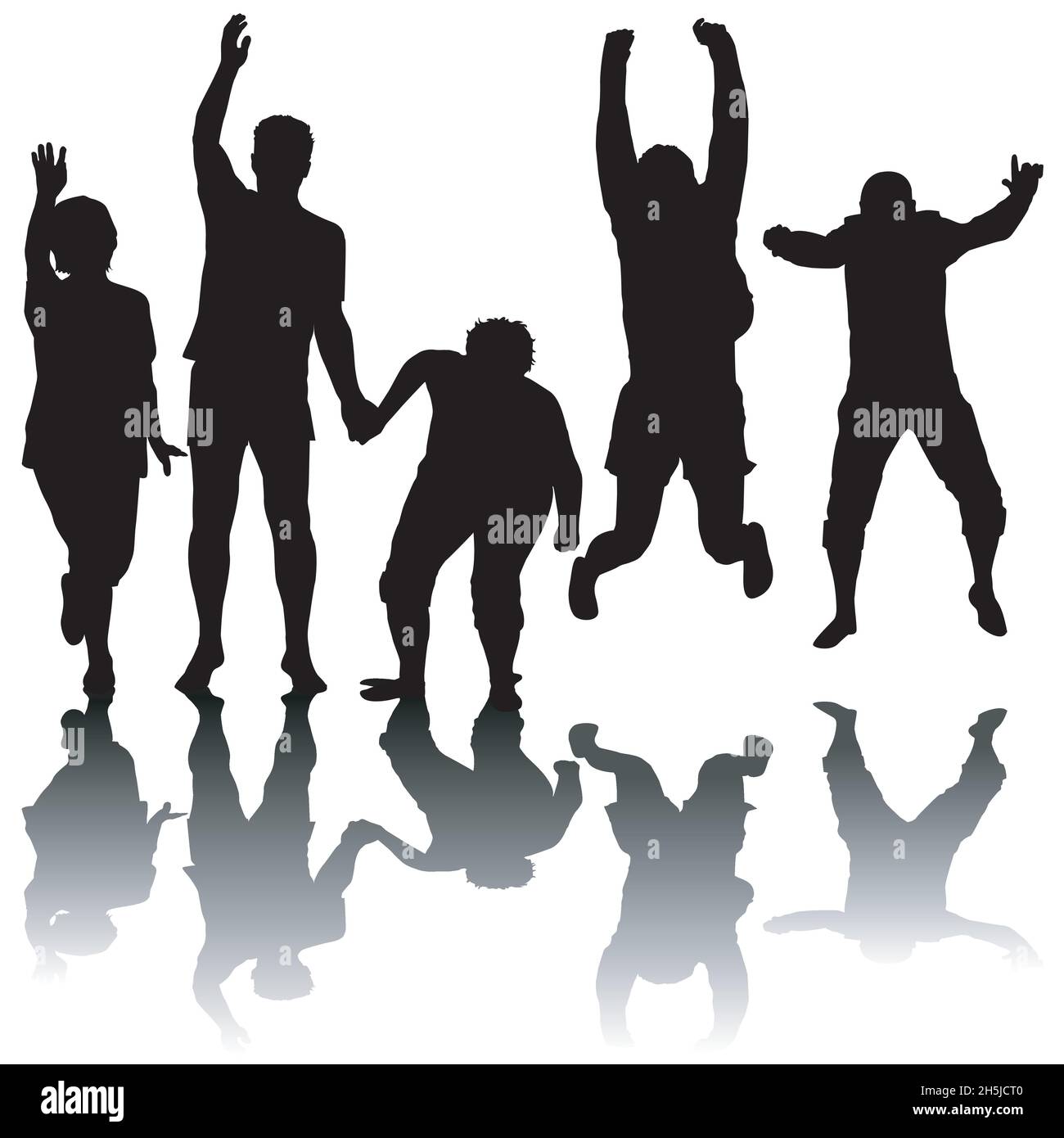 Silhouettes of active people jumping Stock Vector Image & Art - Alamy
