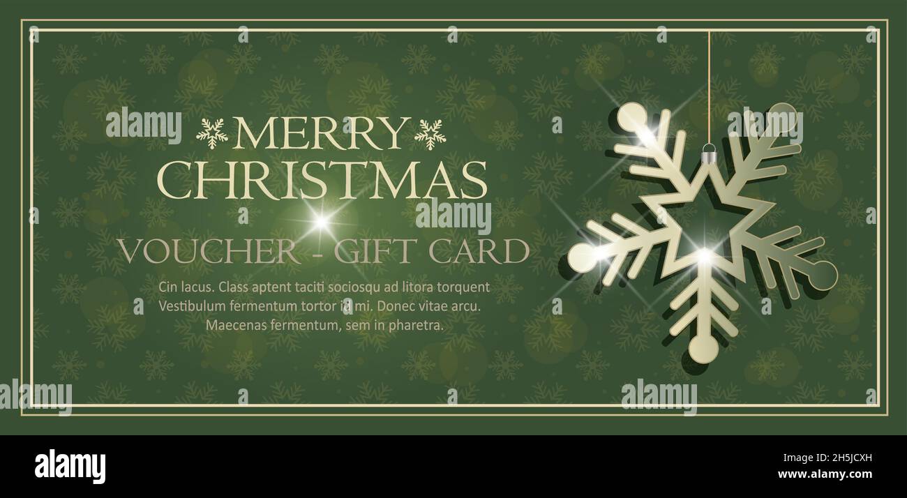 Voucher with snowflake, Exclusive gifts card, Merry christmas ...