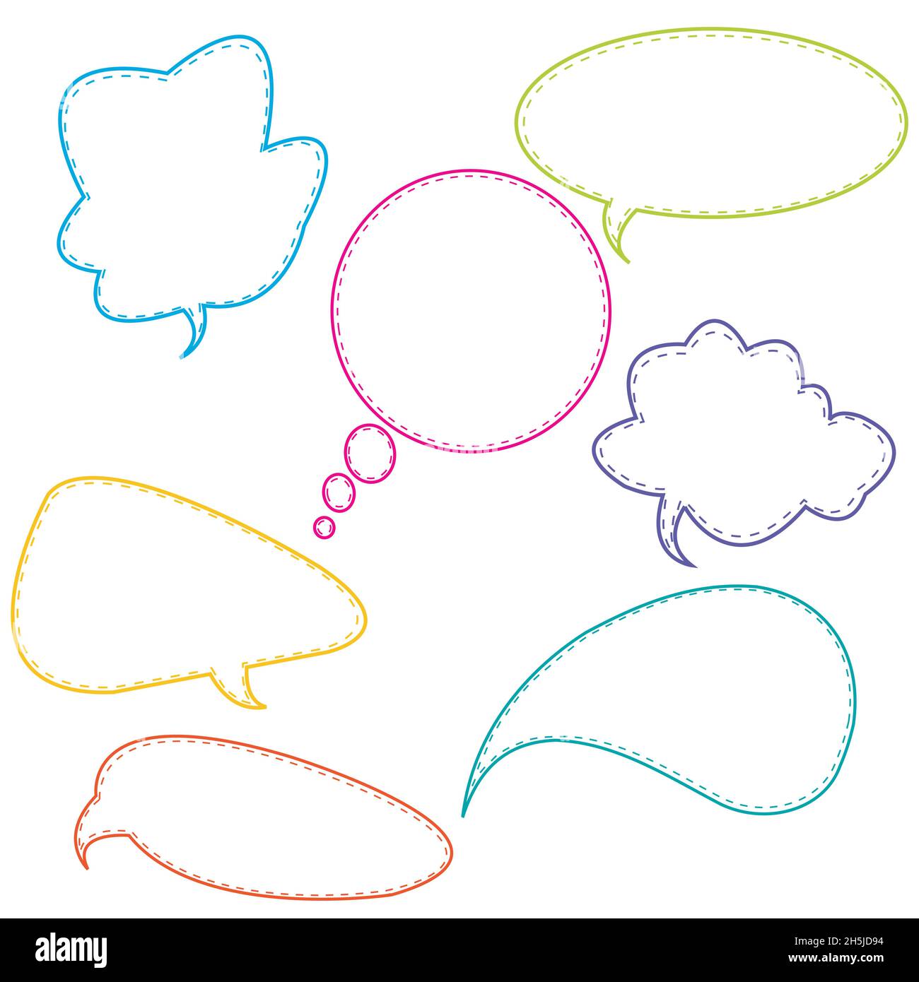 Set of stitched speech bubbles Stock Vector Image & Art - Alamy