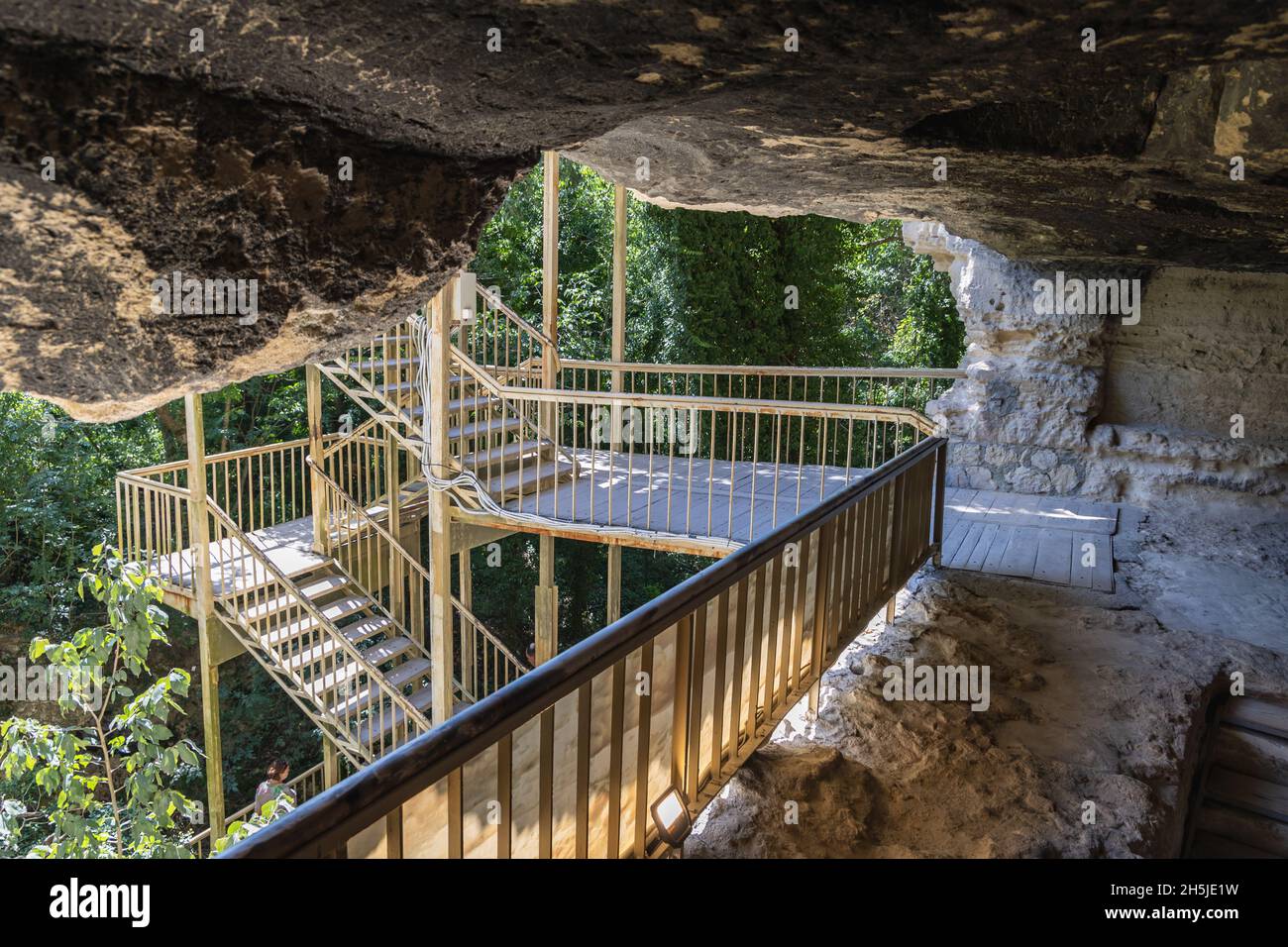 Stairs to Aladzha Monastery medieval Orthodox Christian cave monastery ...