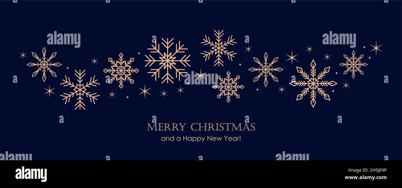 Blue snowflakes stars border Stock Vector Images - Alamy