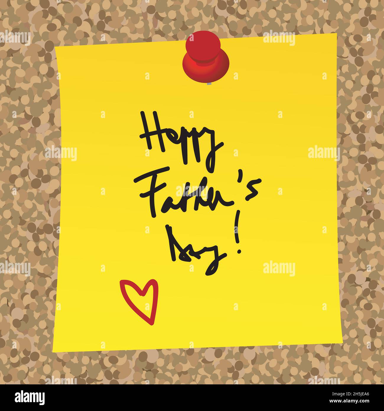 Paper note with HAPPY FATHER'S DAY message on a cork board Stock Vector ...