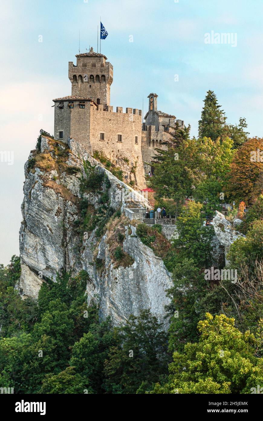 La Cesta Tower, or second tower located on the highest of Monte Titano ...