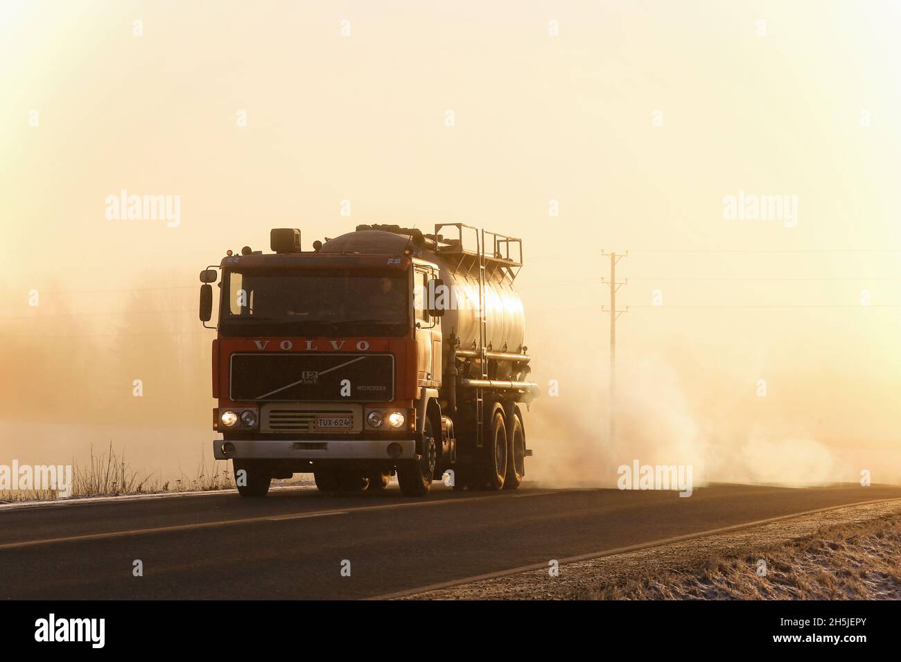 Classic Volvo F1225 tank truck of Kuljetusliike Hovi Ky for hauling ...