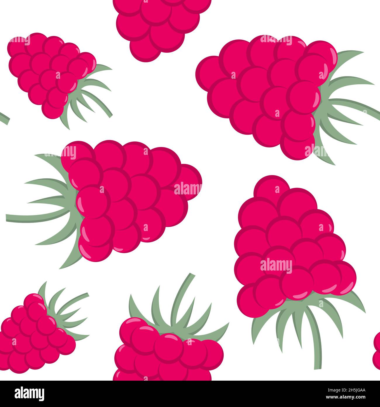 Raspberry seamless pattern. Background with bright garden berries ...