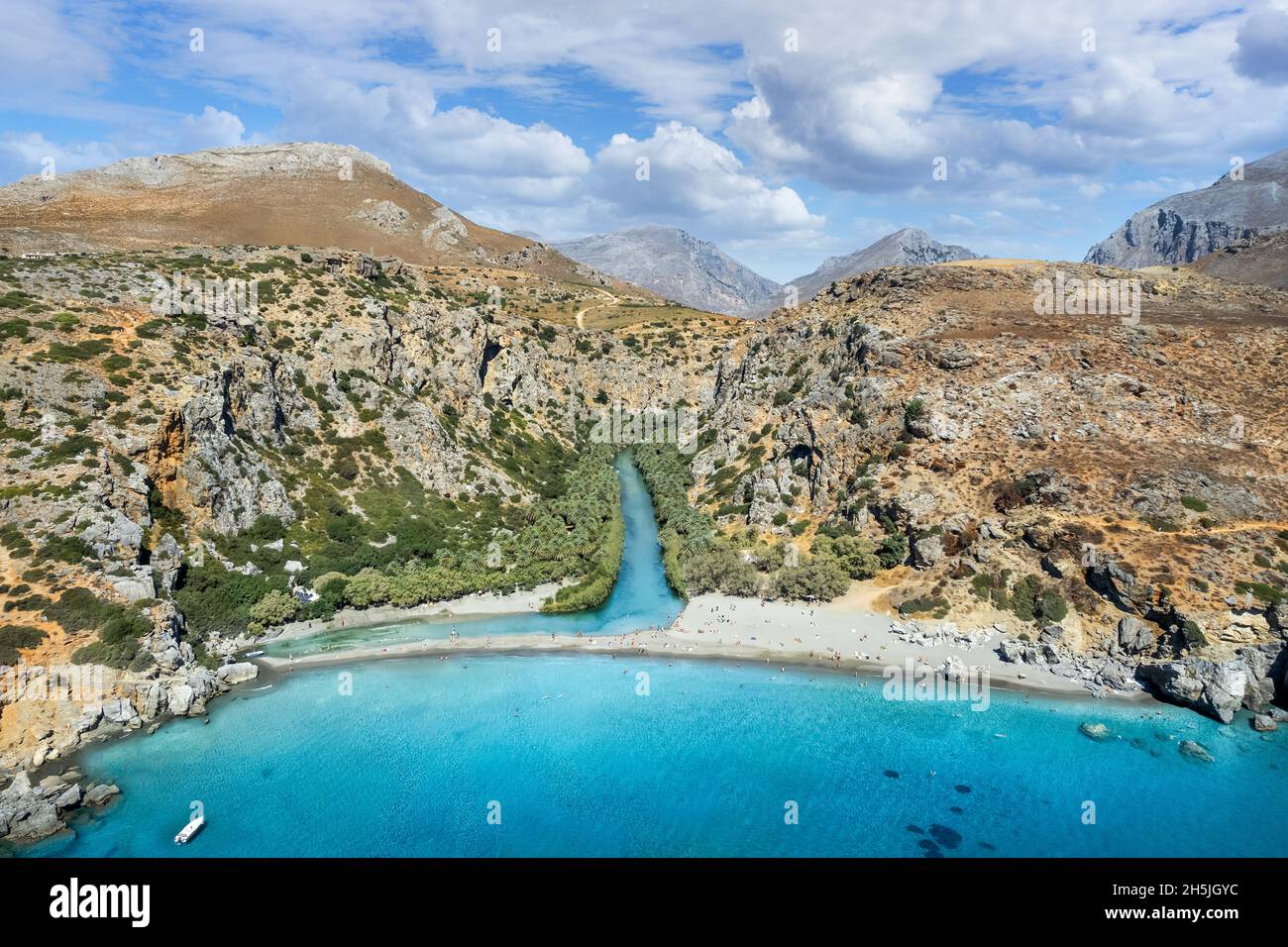 Landscape with Preveli beach at southern Crete, Greece Stock Photo - Alamy