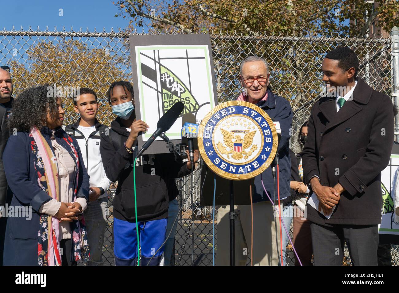 Senate Majority Leader Chuck Schumer, Congressman Ritchie Torres and ...