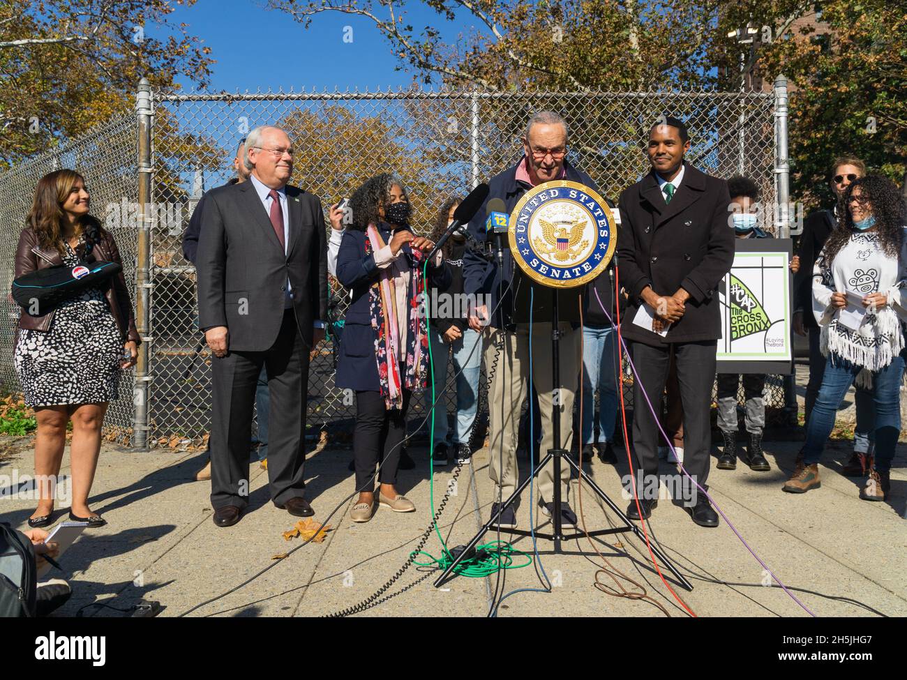 Bronx, USA. 09th Nov, 2021. Senate Majority Leader Chuck Schumer ...