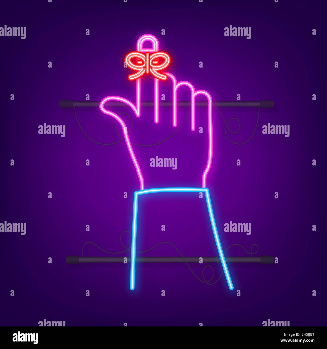 Dont Forget reminder. Rope bow on finger pointing. Vector stock ...