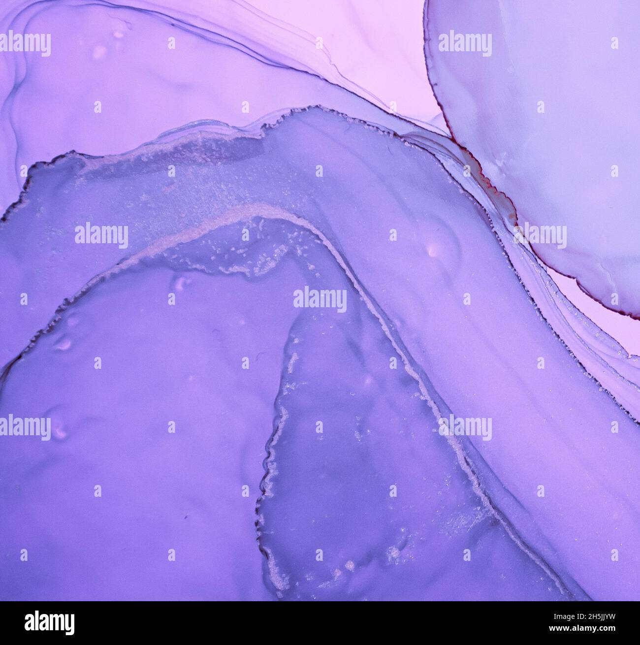 Purple Liquid Paint Waves. Metallic Grey Acrylic Stock Photo - Alamy