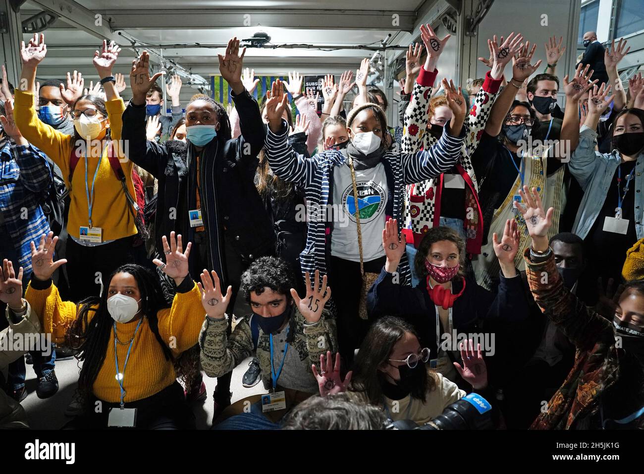 Climate activists demonstrate during the Cop26 summit in Glasgow ...