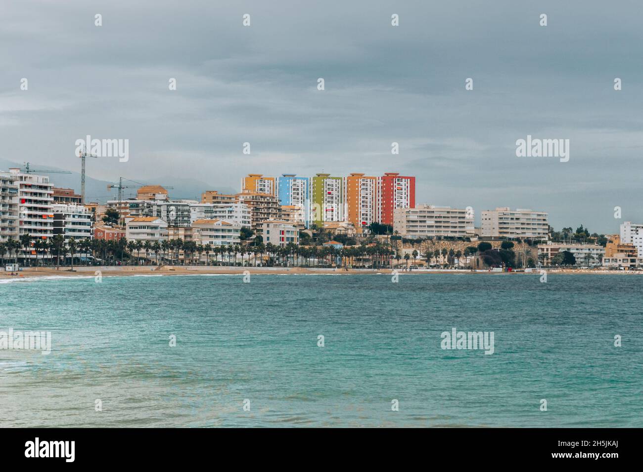 Beautiful colorful buildings in Villajoyosa, Alicante, Spain Stock ...