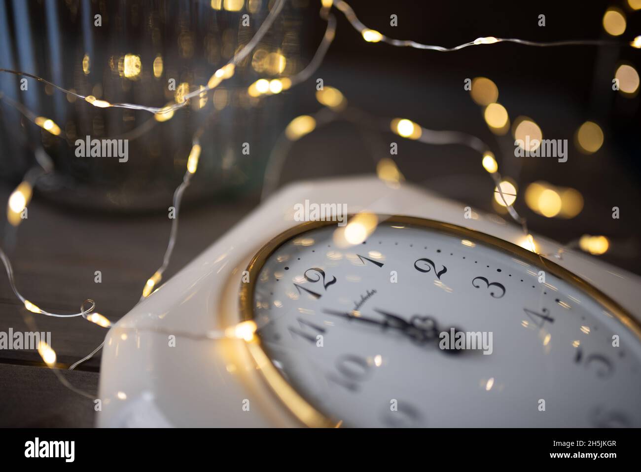 New year clock before midnight Stock Photo - Alamy