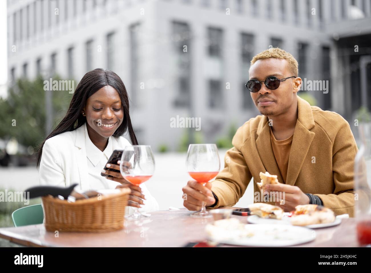 Two women drinking having lunch hi-res stock photography and images - Alamy