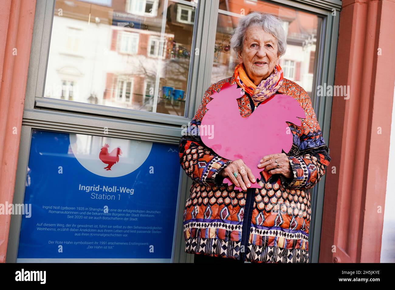 Weinheim, Germany. 10th Nov, 2021. Ingrid Noll, crime novelist, stands ...