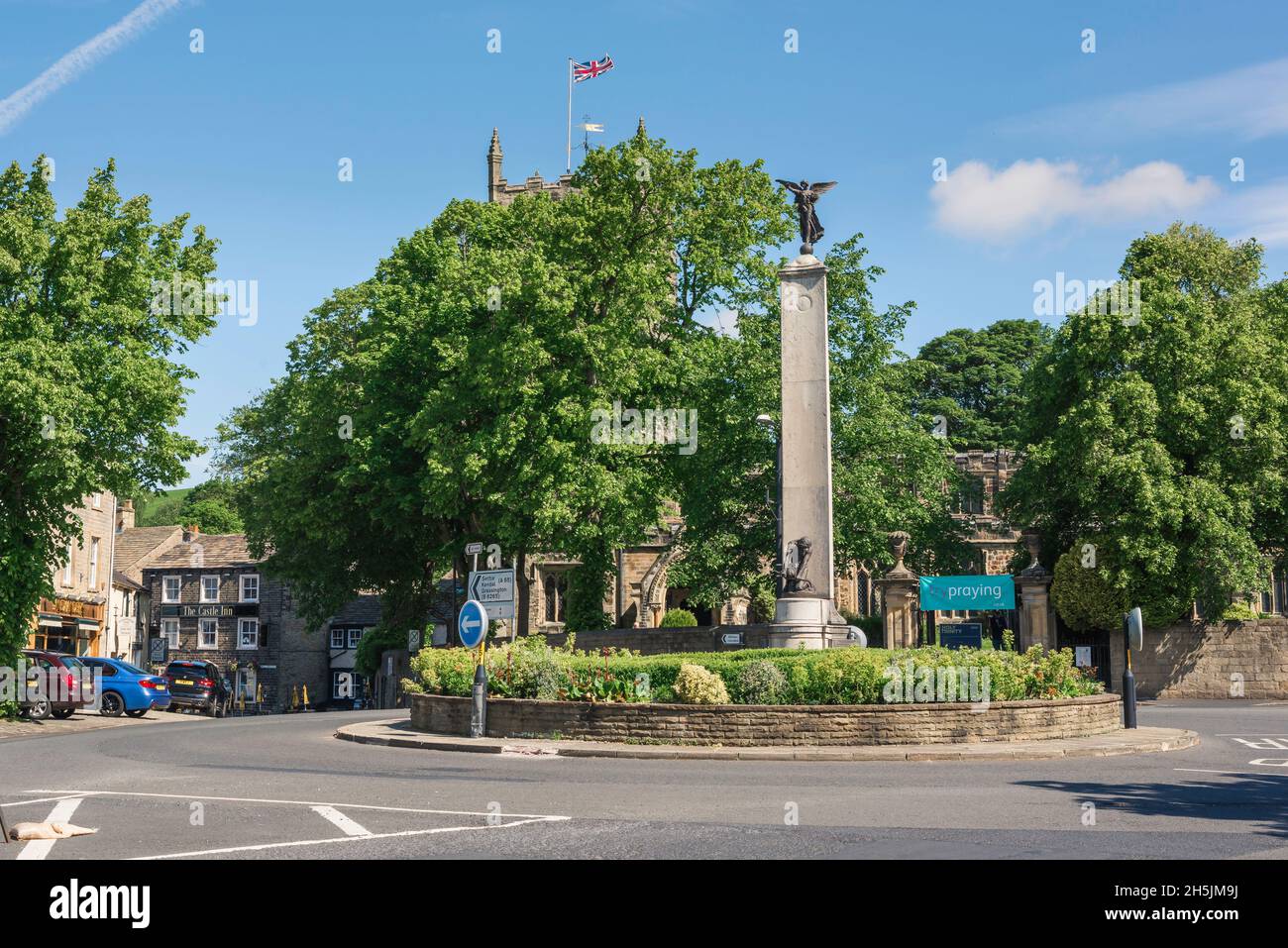 Skipton War Memorial, view in summerof the war memorial at the north ...
