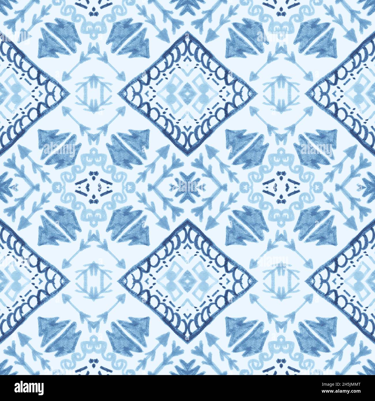 Seamless peruvian pattern. Hand drawn aztec illustration Stock Photo ...