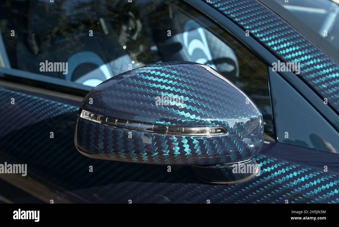 MUNICH, GERMANY - Oct 13, 2021: The details of a Bugatti Veyron Stock ...