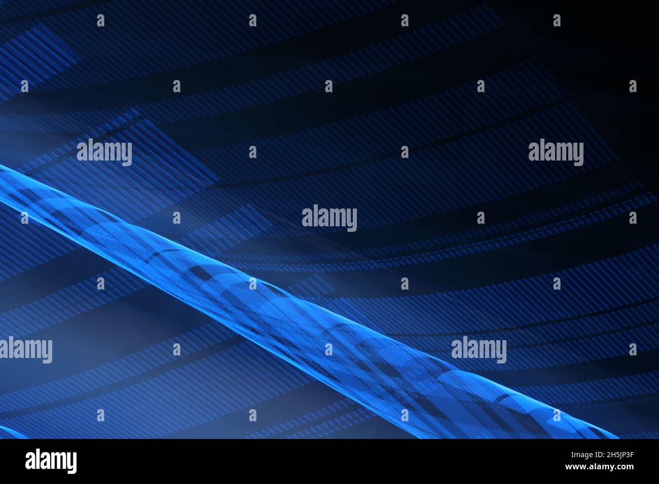 Incredible reflected neon blue light layers on black background Stock ...