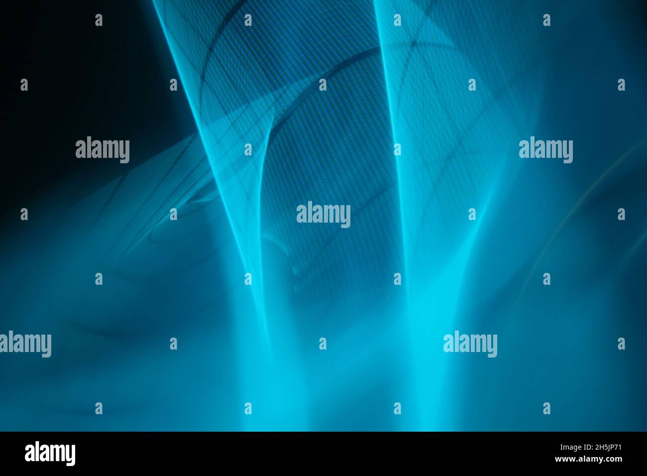 Incredible reflected blue neon light layers on black background Stock ...