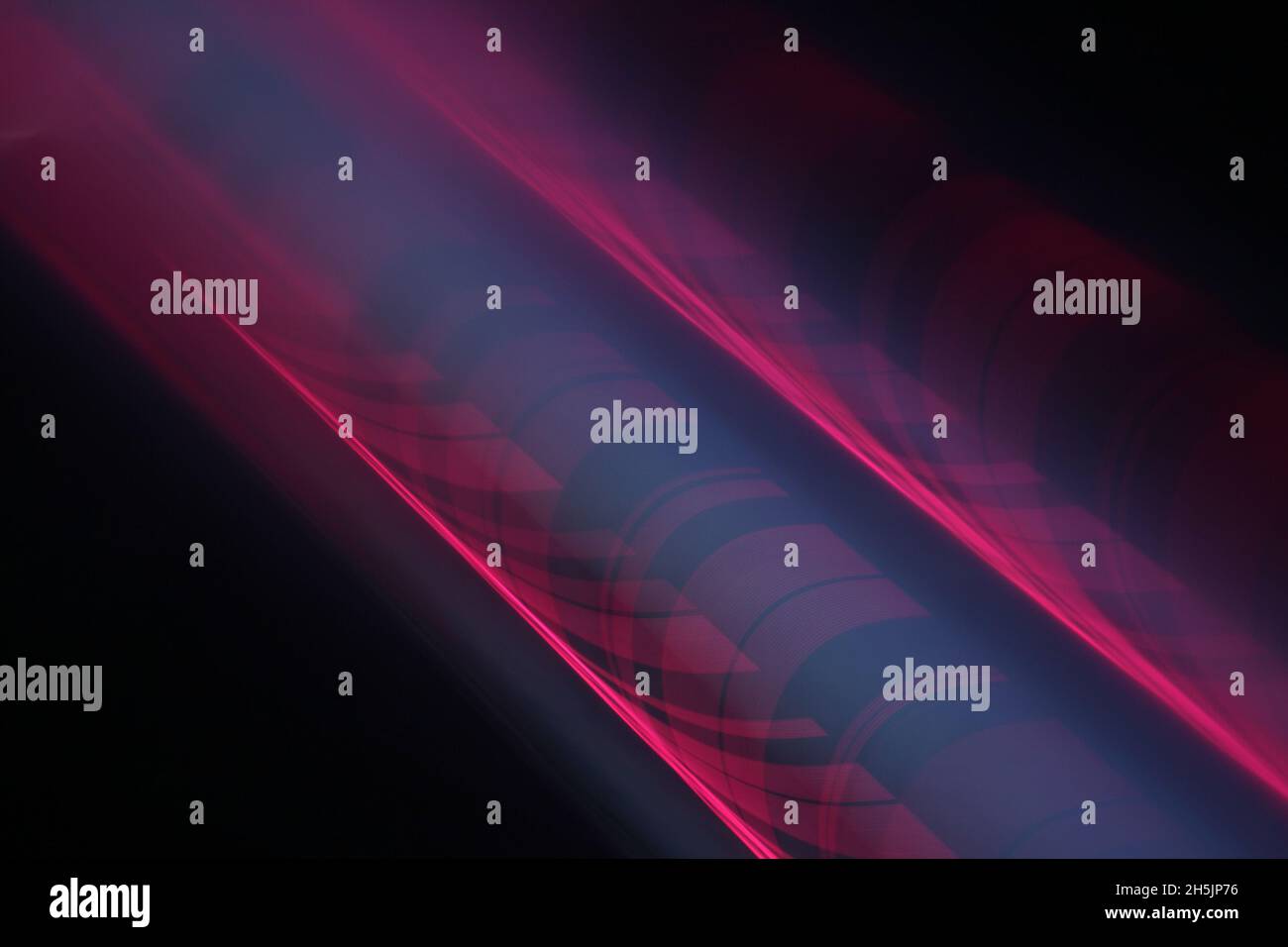 Incredible reflected pink neon light layers on black background Stock ...