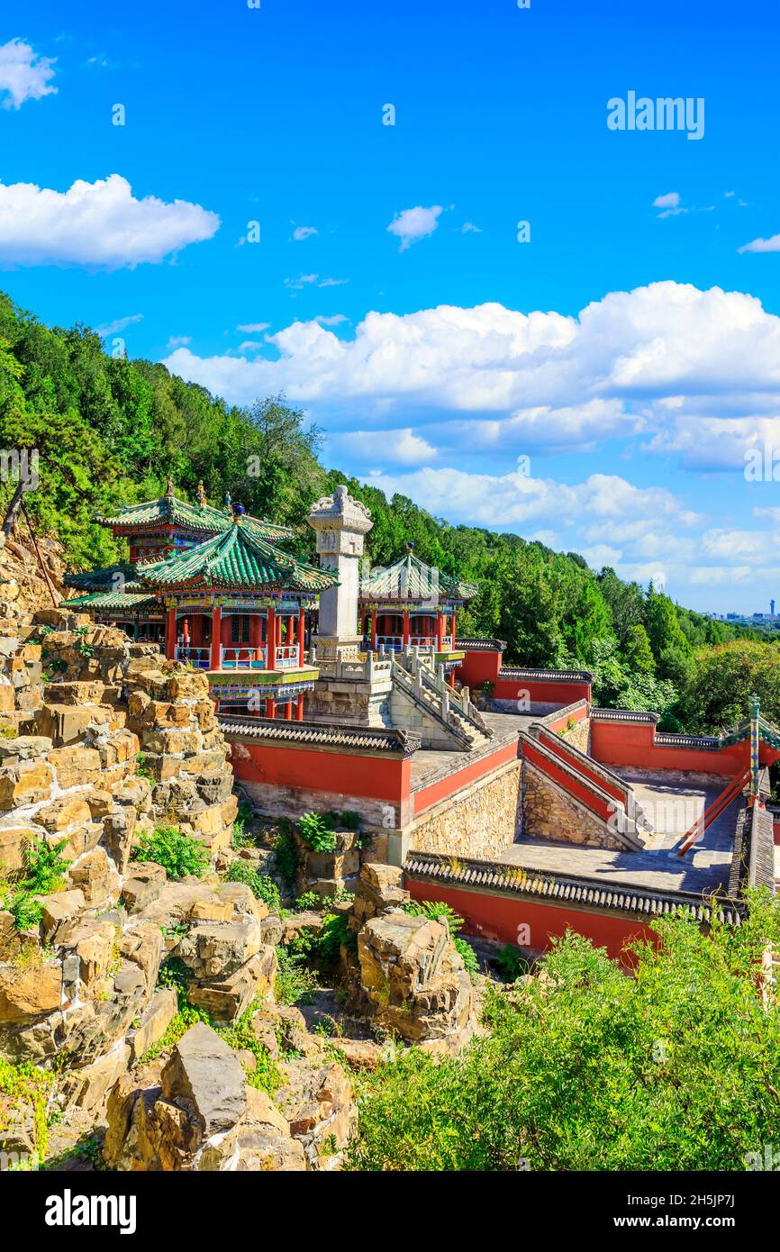 Summer palace pavilion at Beijing,China.the ancient imperial gardens ...