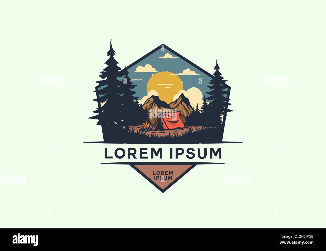 illustration drawing of overnight camping design Stock Vector Image ...