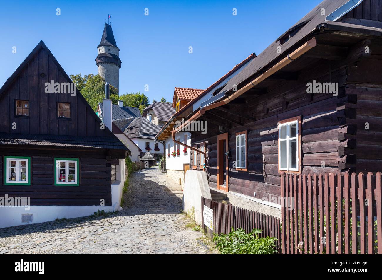 Traditional architecture and castle Stramberk, Moravia, Czech republic ...
