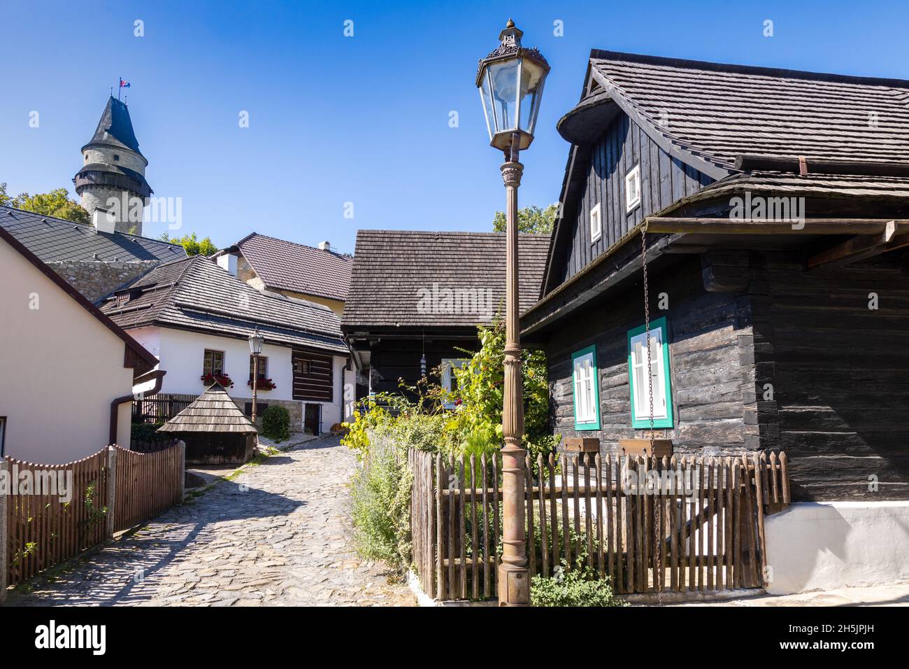 Traditional architecture and castle Stramberk, Moravia, Czech republic ...