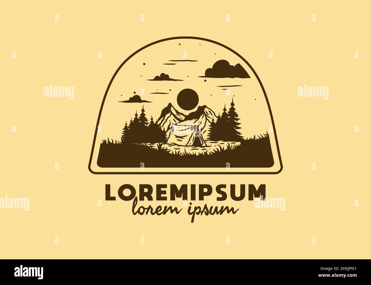 illustration drawing of overnight camping design Stock Vector Image ...