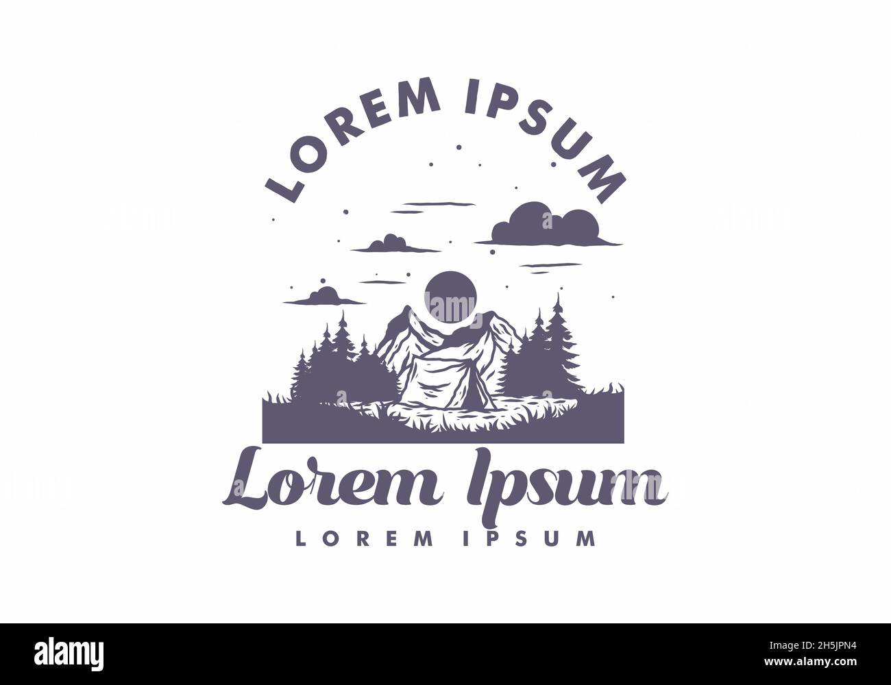 illustration drawing of overnight camping design Stock Vector Image ...