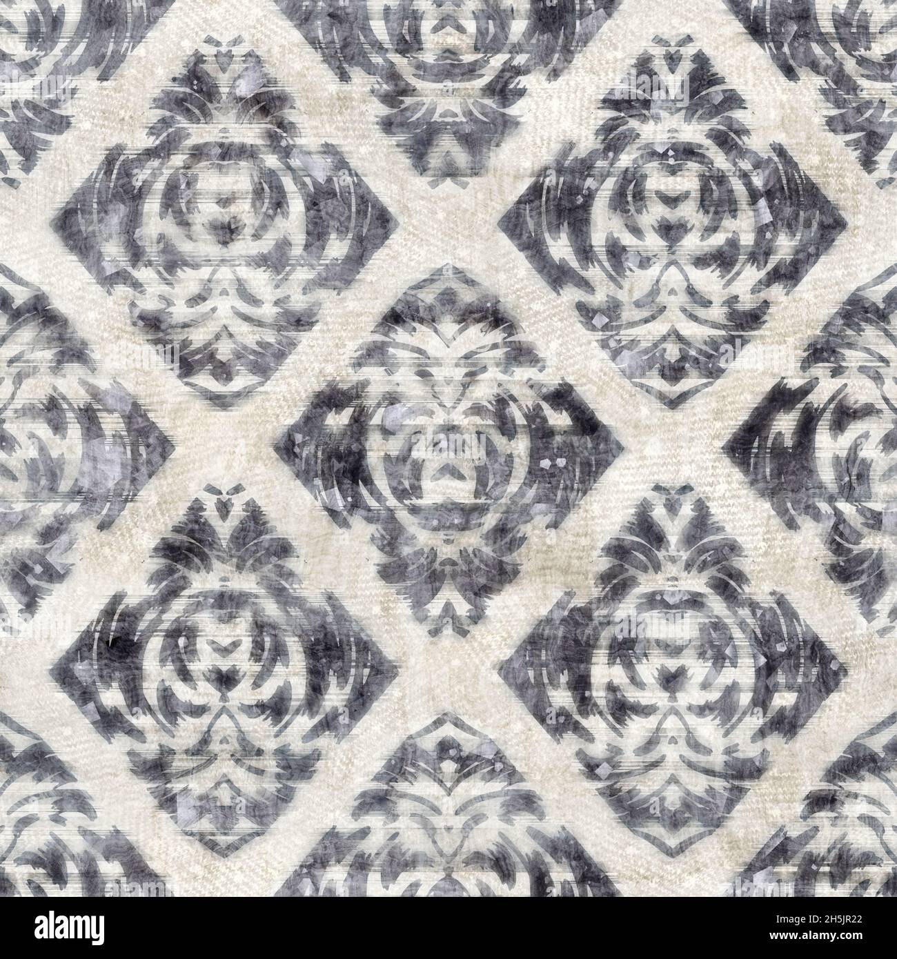 Seamless gray and cream grungy damask pattern for surface design and ...