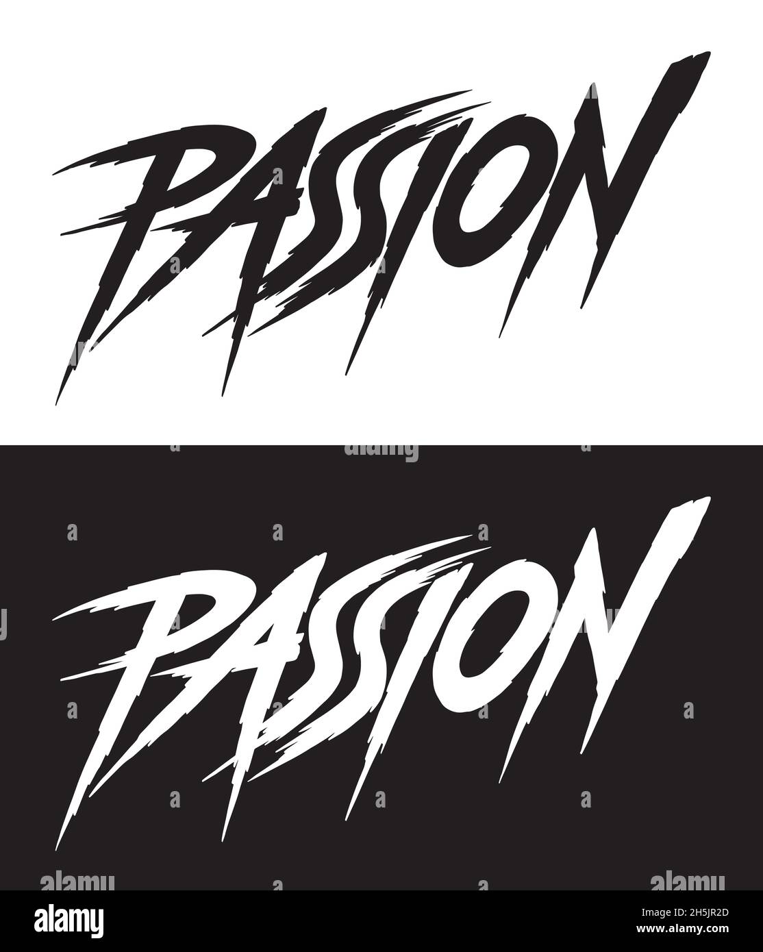 Passion - Brush Hand lettering design. Digital typography illustration ...