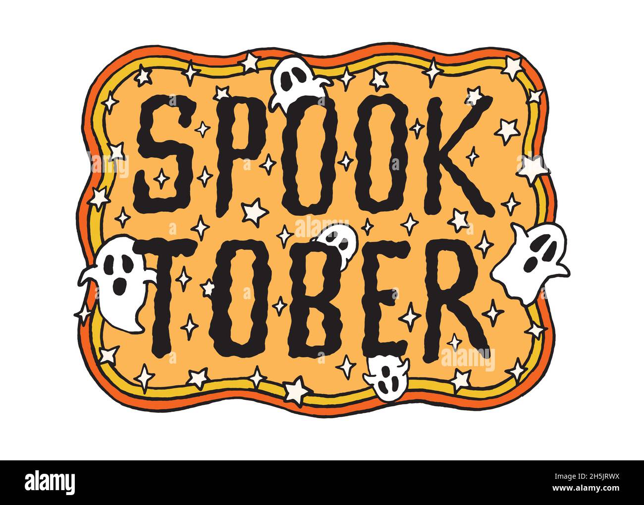 Spooktober - Halloween October Design Illustration Stock Vector Image ...