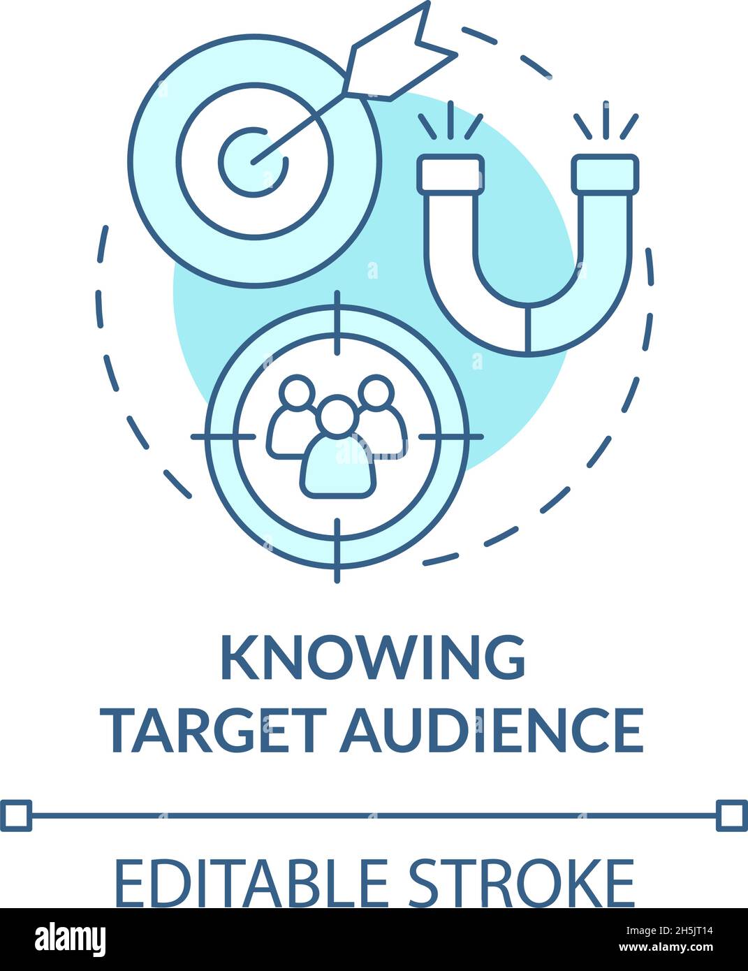 Knowing target audience blue concept icon Stock Vector Image & Art - Alamy