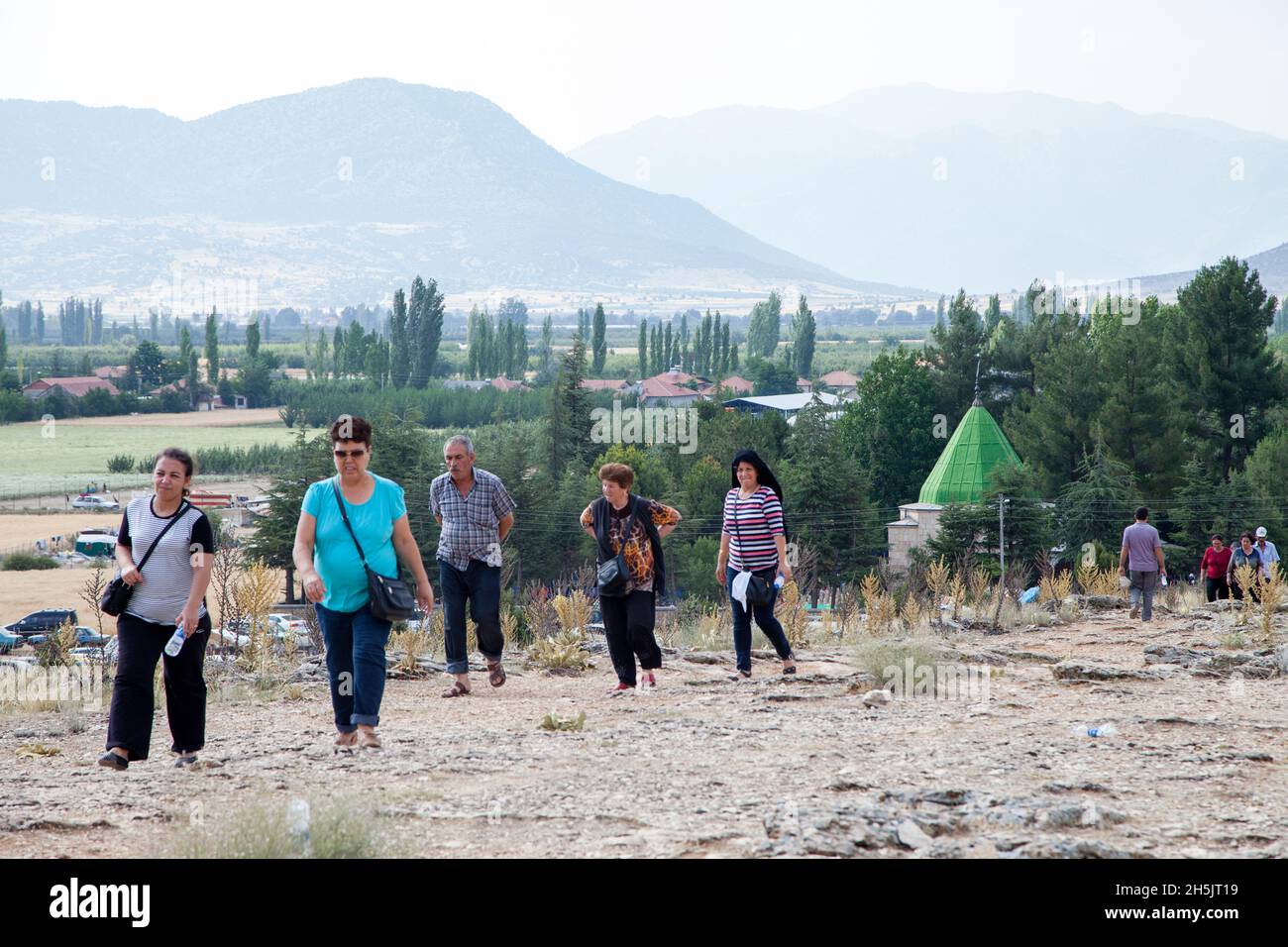 Antalya,Turkey - 06-25-2016:Alevis visiting the tomb of Abdal Musa ...