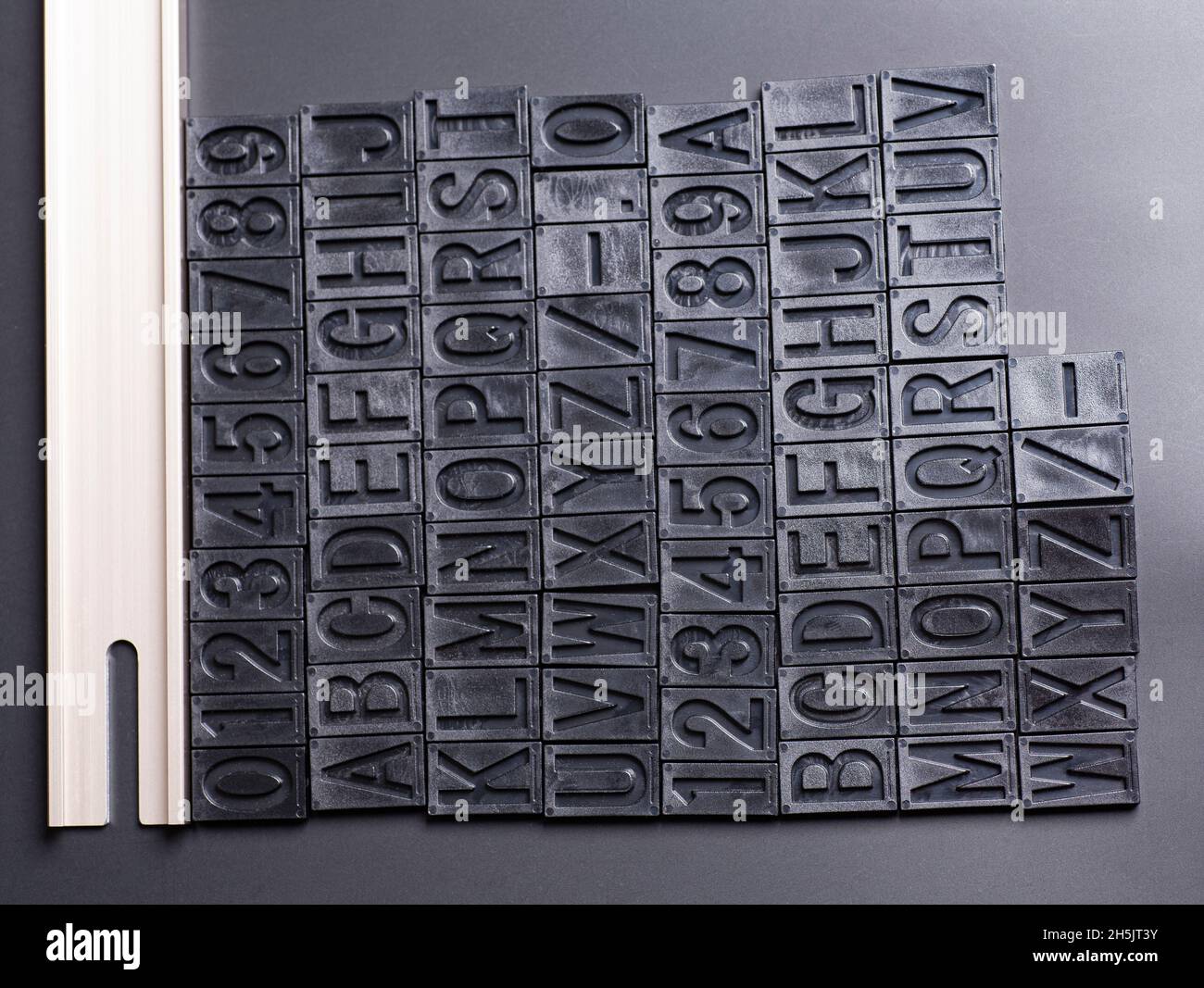 letterpress alphabet and numbers background Stock Photo - Alamy