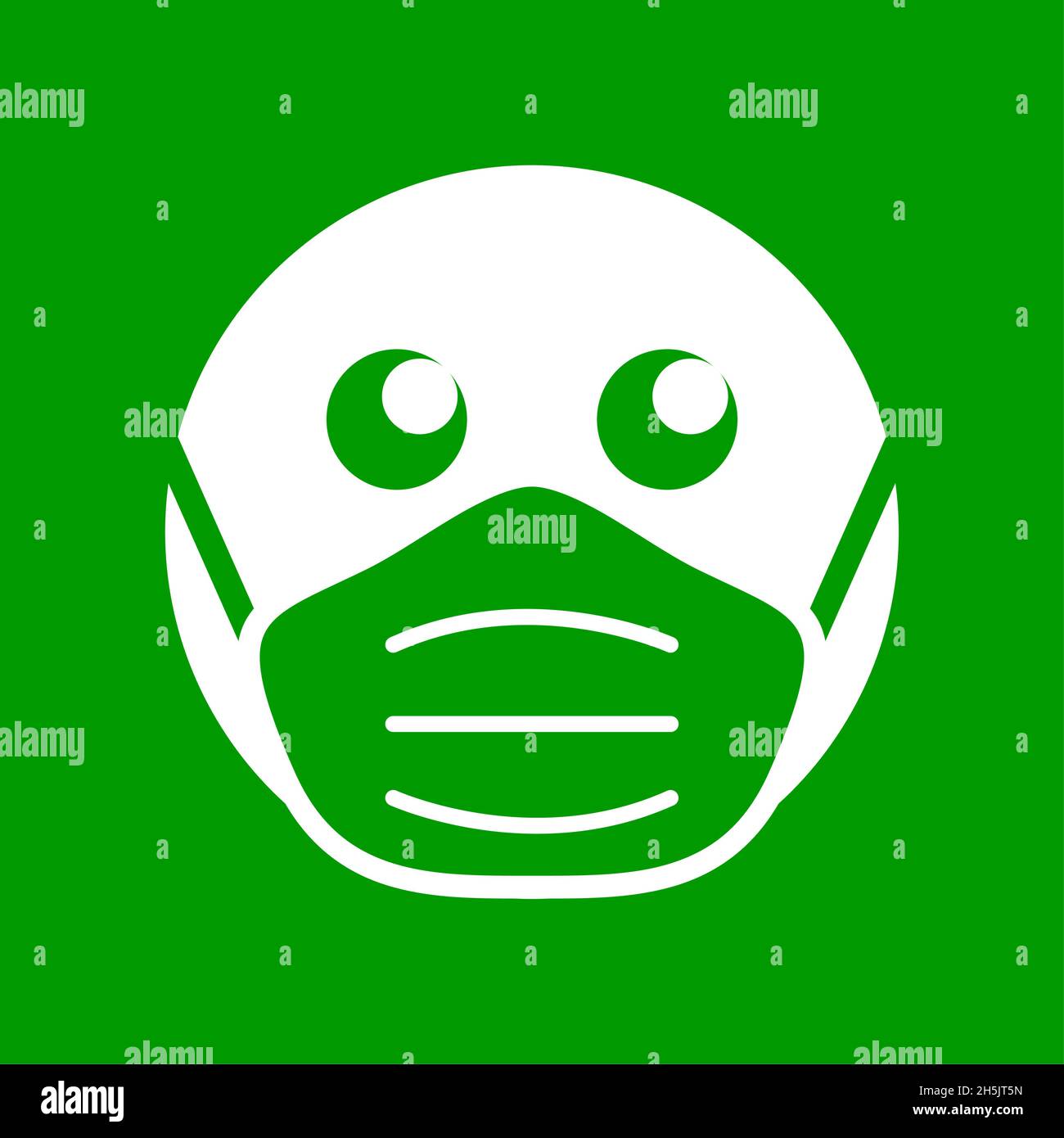 Wear a Mask Warning Sign Showing a Face with a Facemask Icon. Vector ...