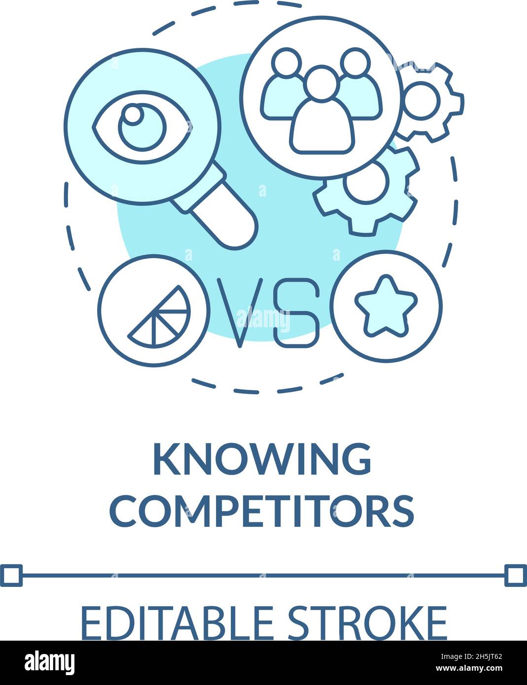 Knowing competitors blue concept icon Stock Vector Image & Art - Alamy