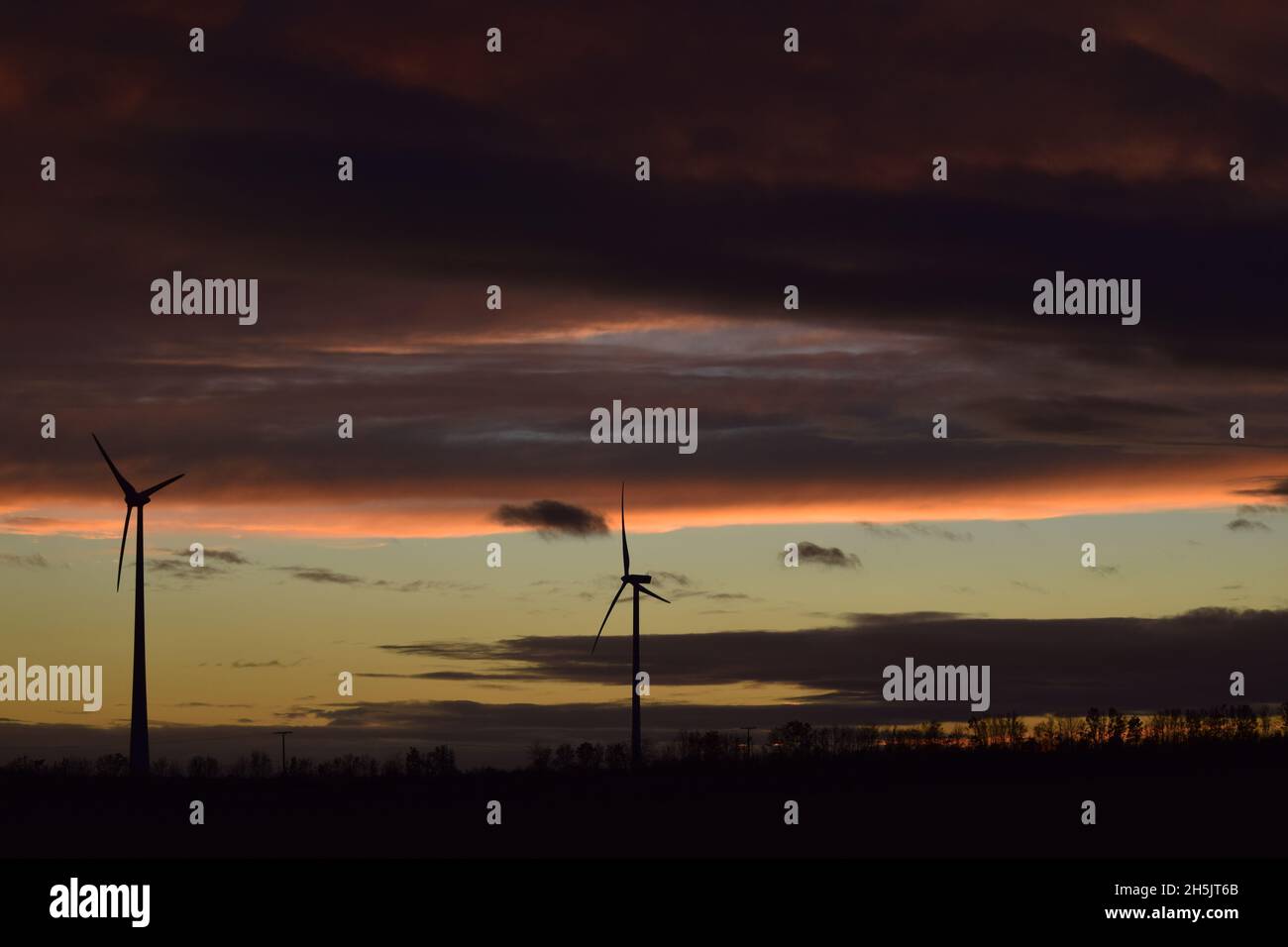romantic Wind power at Night Stock Photo - Alamy