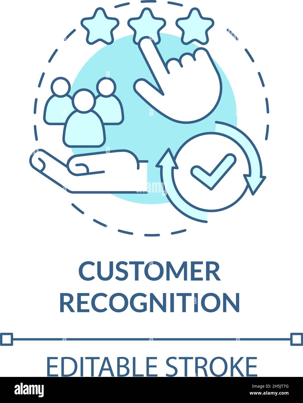 Customer recognition blue concept icon Stock Vector Image & Art - Alamy