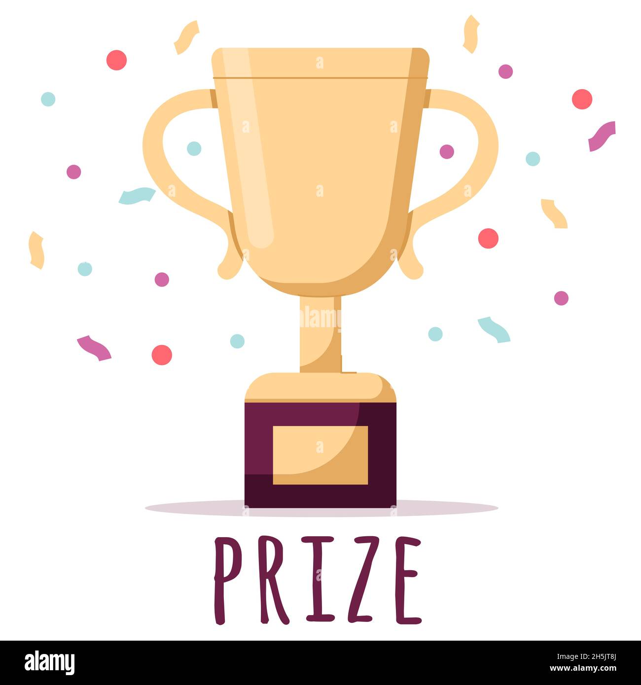 Card concept template of golden prize with sparkles and dots in a flat ...