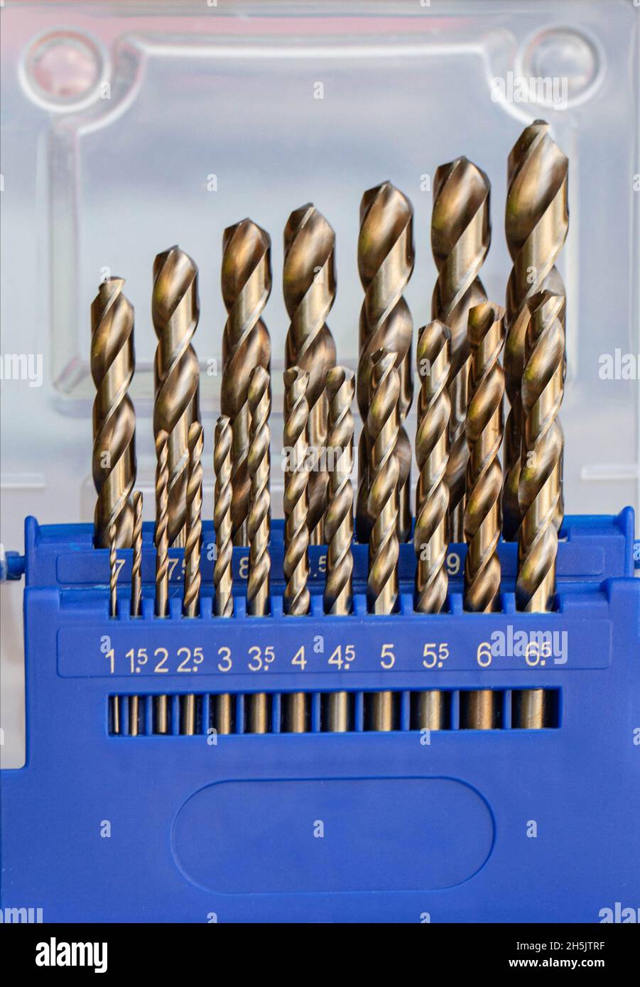 A set of new drills for metal for drilling a hole. Metal tools ...