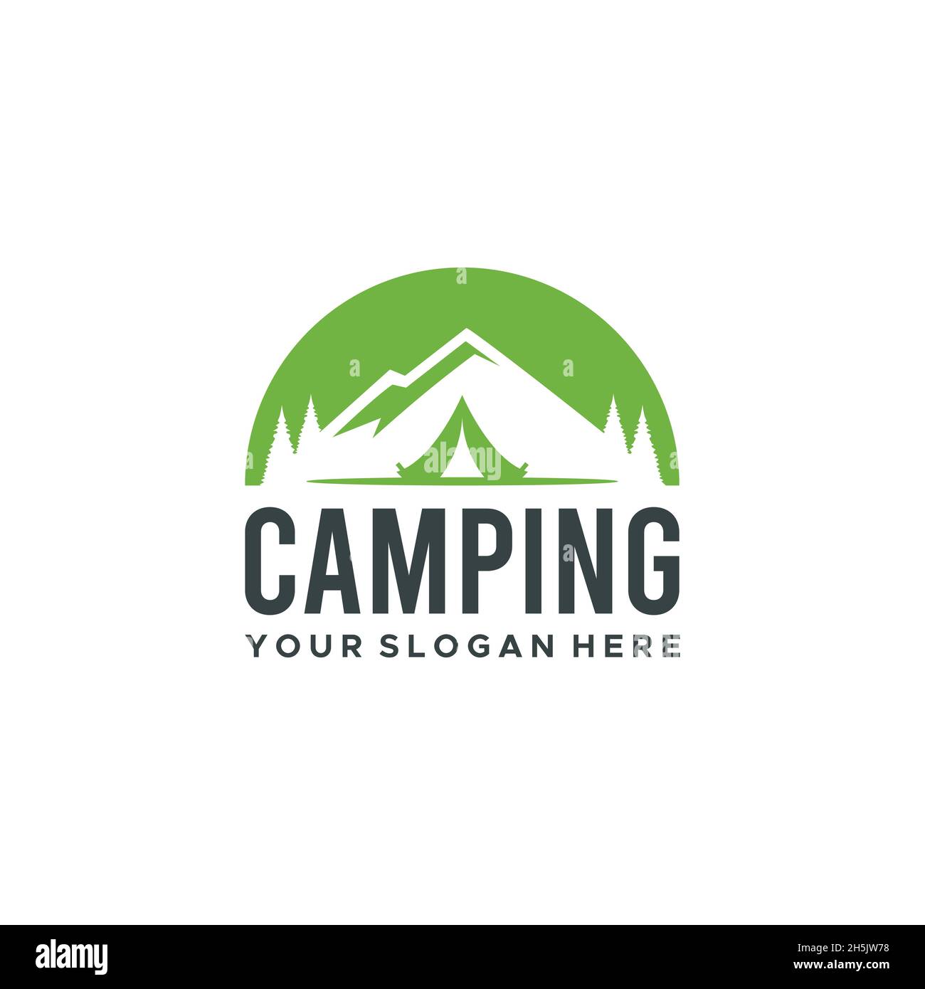 minimalist CAMPING mountain tree tent Logo design Stock Vector Image ...