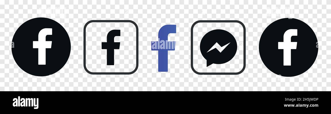 Facebook logo icons set isolated on transparent. Vector Stock Vector ...