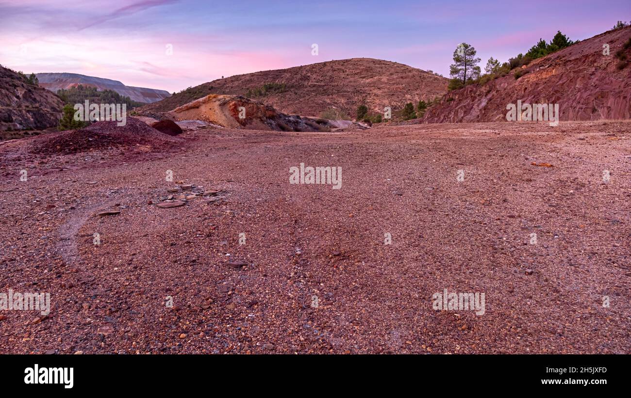 Landscape of reddish earth composed of copper and iron ores Stock Photo ...