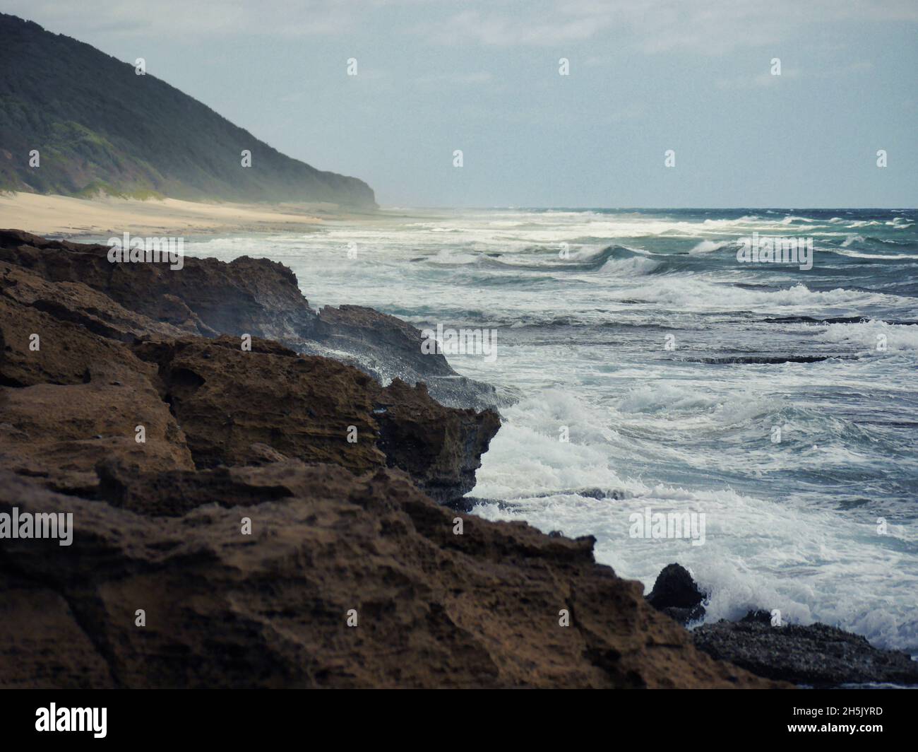 Rough sea braking waves hi-res stock photography and images - Alamy