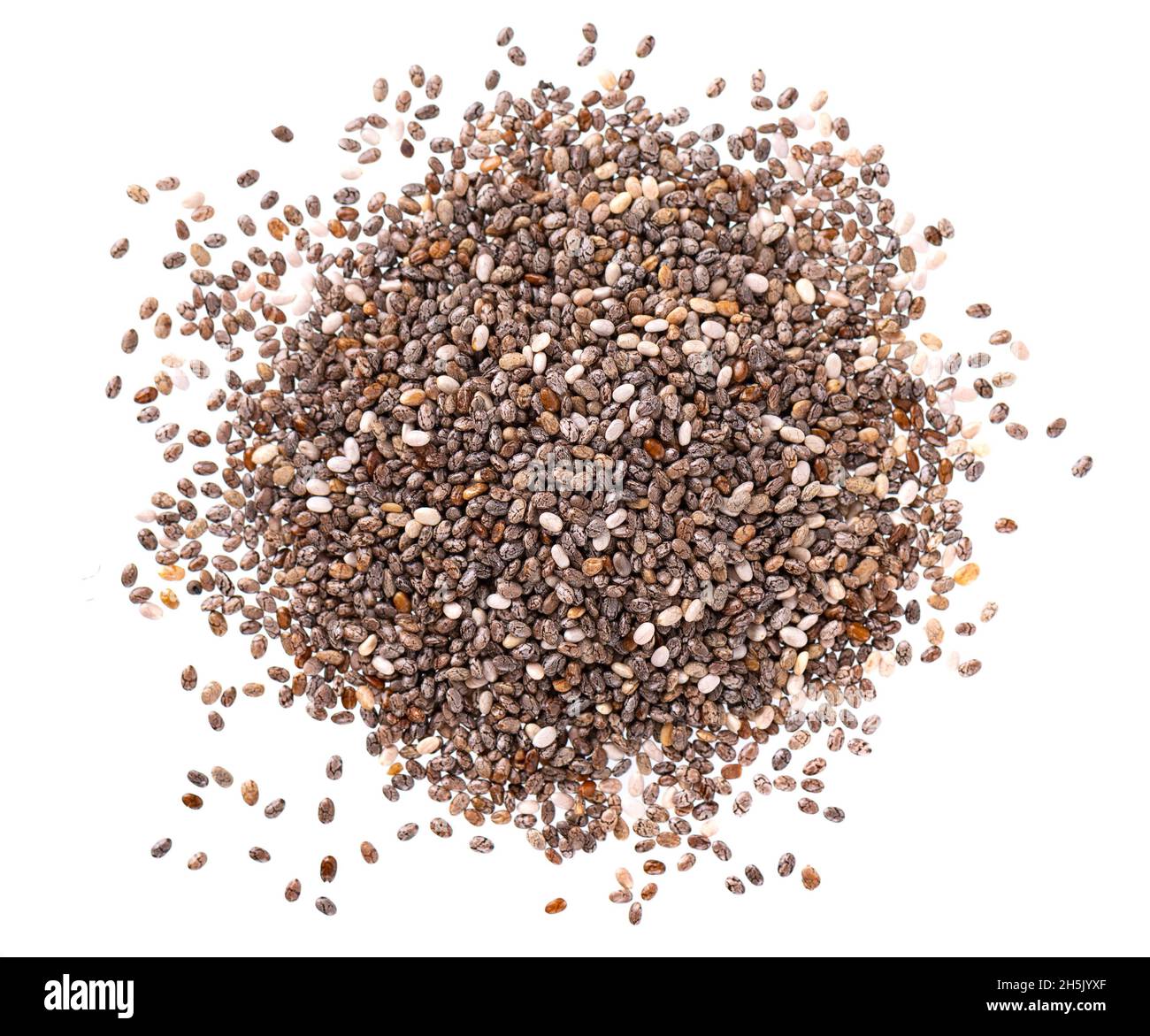 Chia seeds isolated on white background. Healthy superfood. Closeup ...
