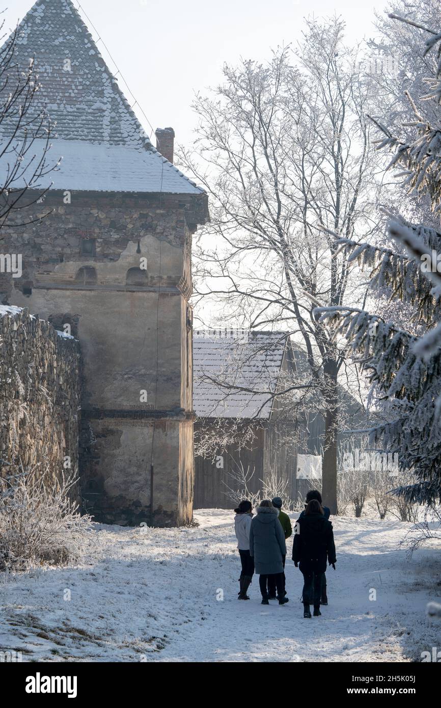 historic; fairytale; medieval; tower; snow; winter Stock Photo - Alamy