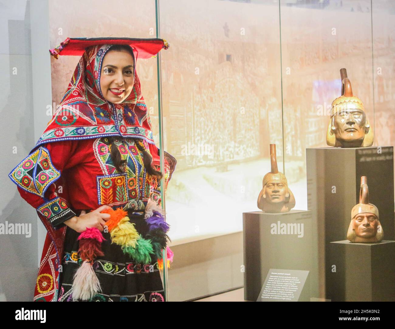 London UK 10 November 2021 Alexandra Fabian with a traditional costume ...